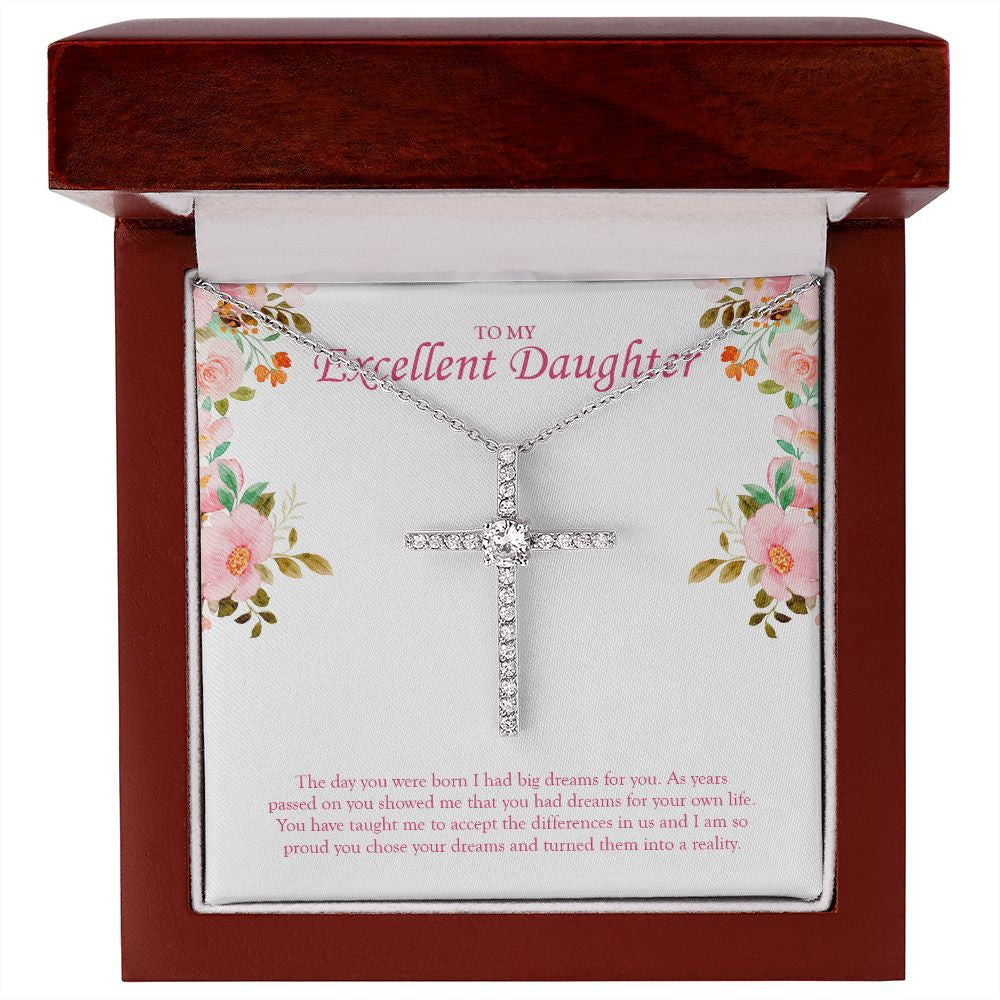 "Accept The Differences" Excellent Daughter Necklace Gift From Mom Dad ...